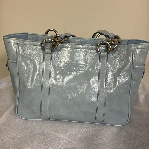 Coach | Bags | Coach Light Blue Shoulder Bag Euc See Pictures For ...
